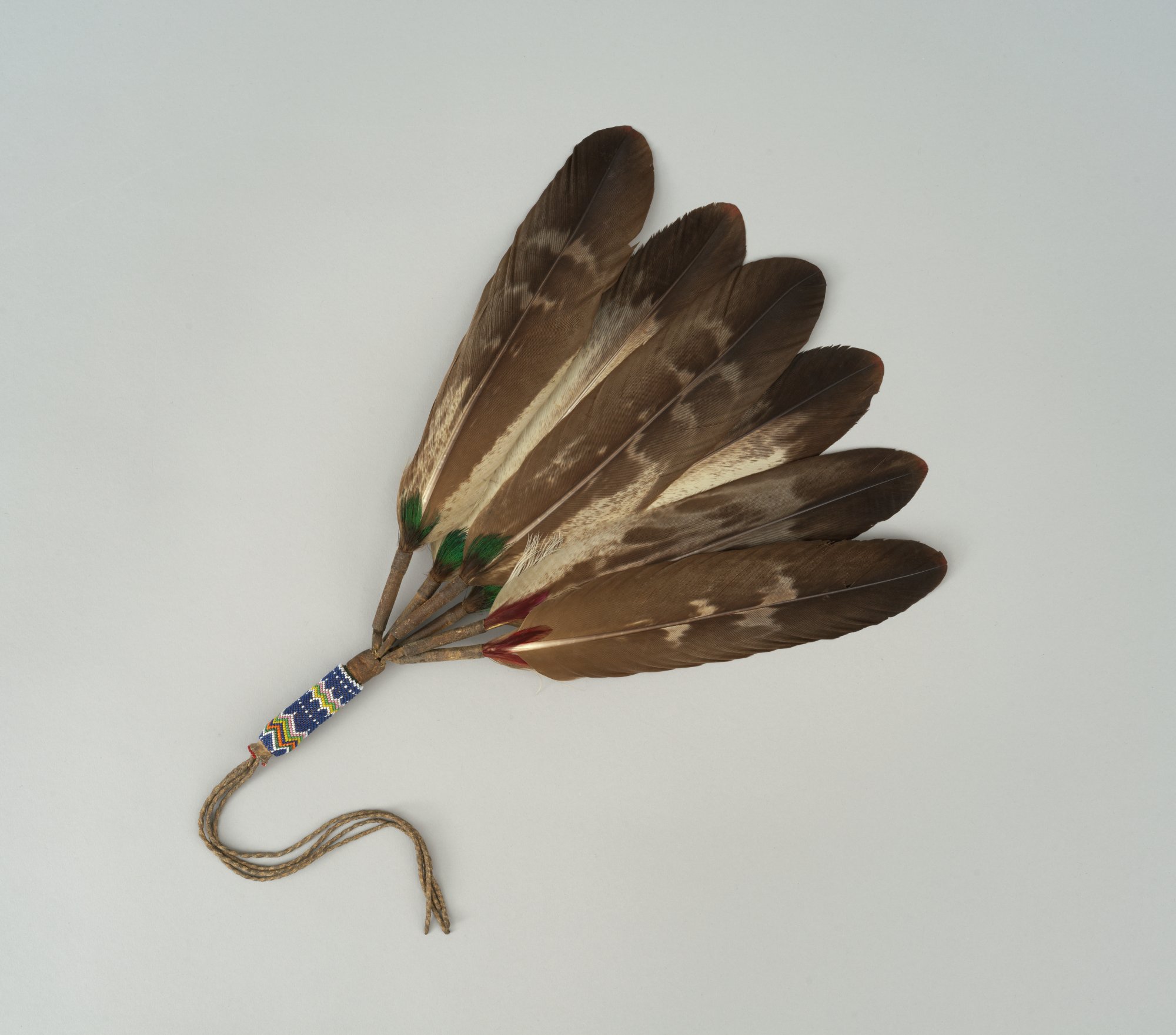Native American Peyote Feather Fan Peyote Fan With Beaded Handle And
